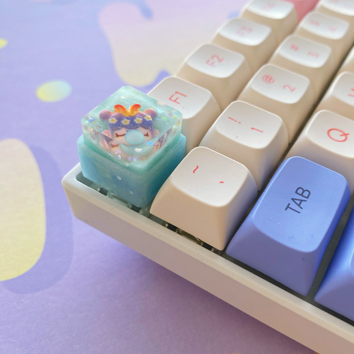 Blue Bubble Girl Artisan Keycap – MoonNoodleShop